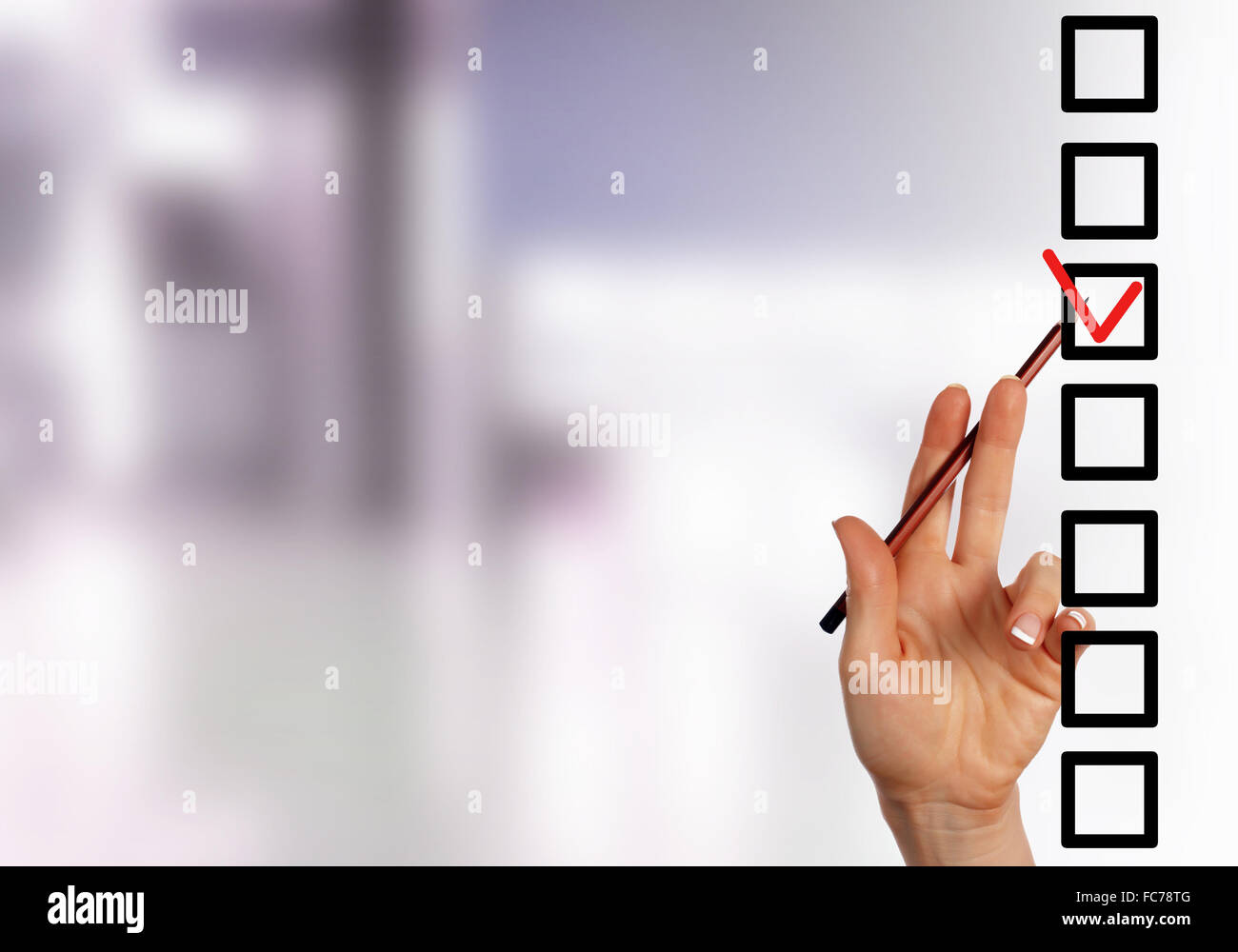 Image of a check list with red mark Stock Photo - Alamy