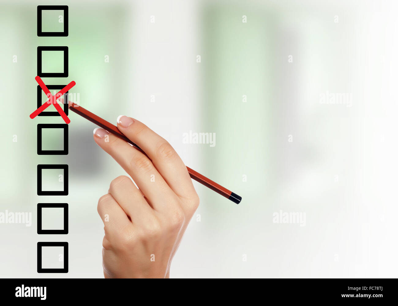 Image of a check list with red mark Stock Photo - Alamy