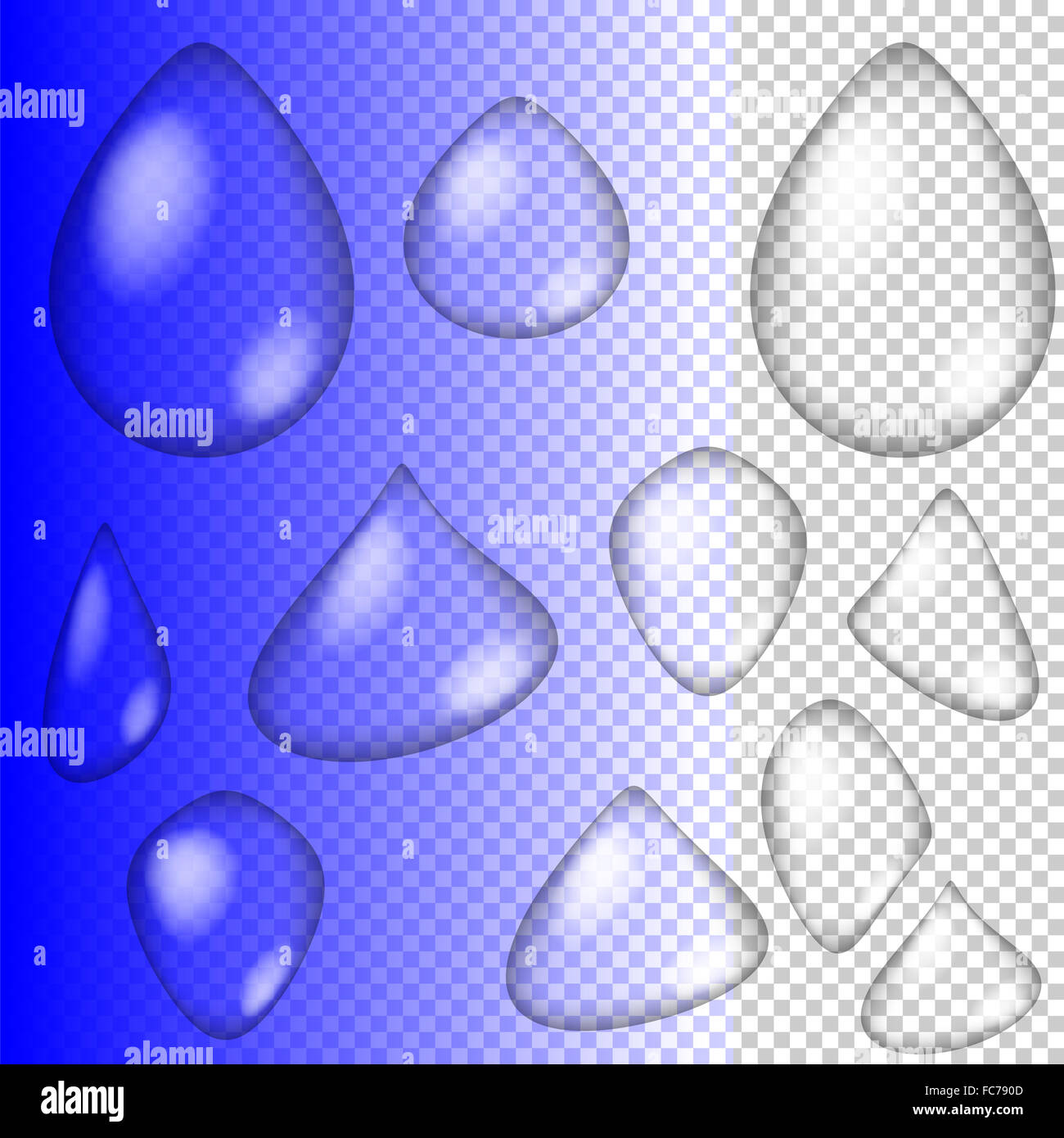 Set of Water Drops Stock Photo - Alamy