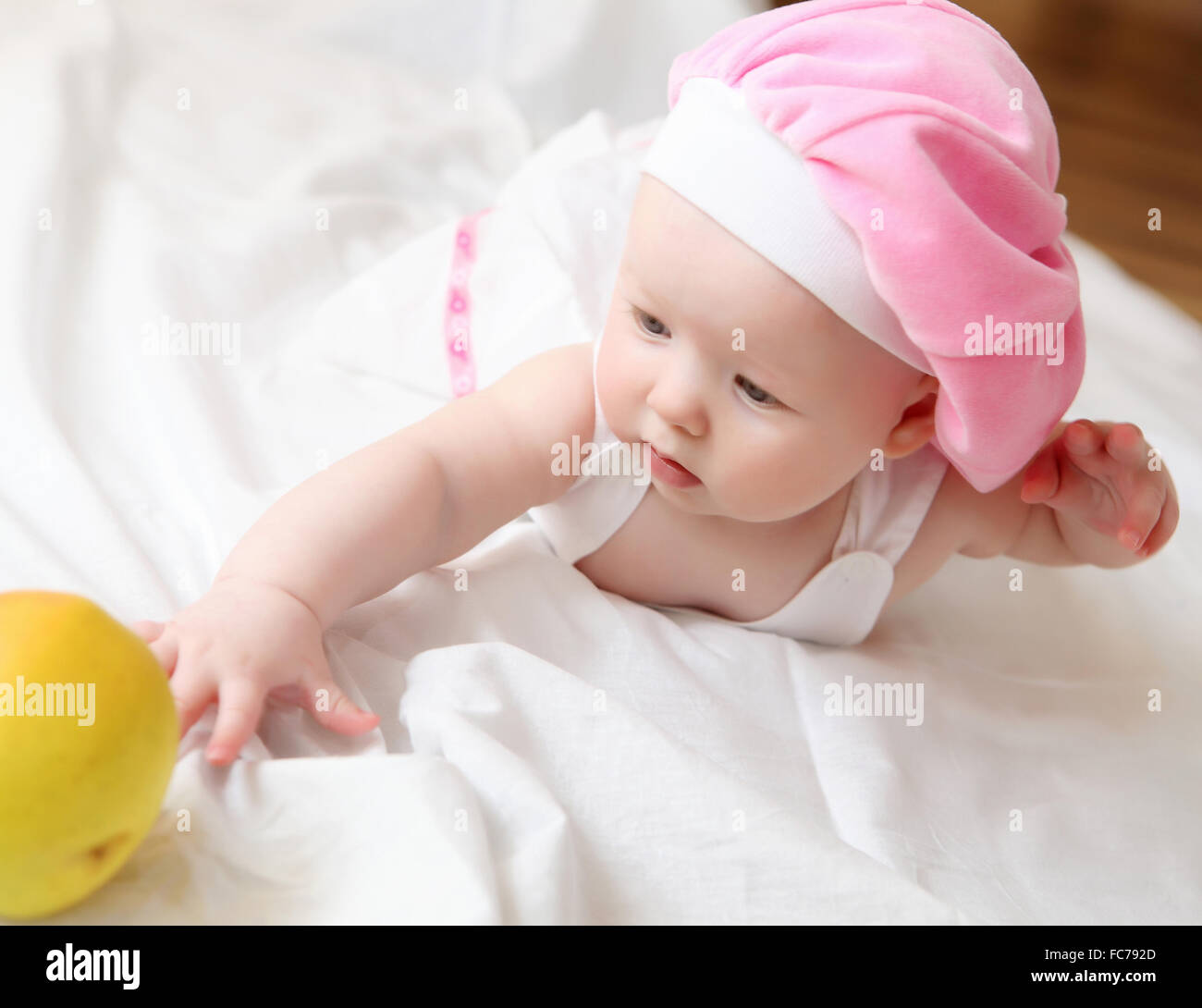 portrait of cute little baby in a funny hat Stock Photo - Alamy