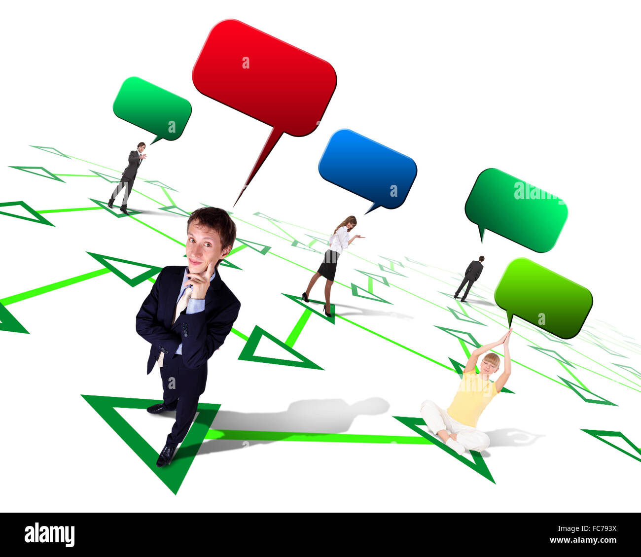 Picture of people connected in social network Stock Photo - Alamy