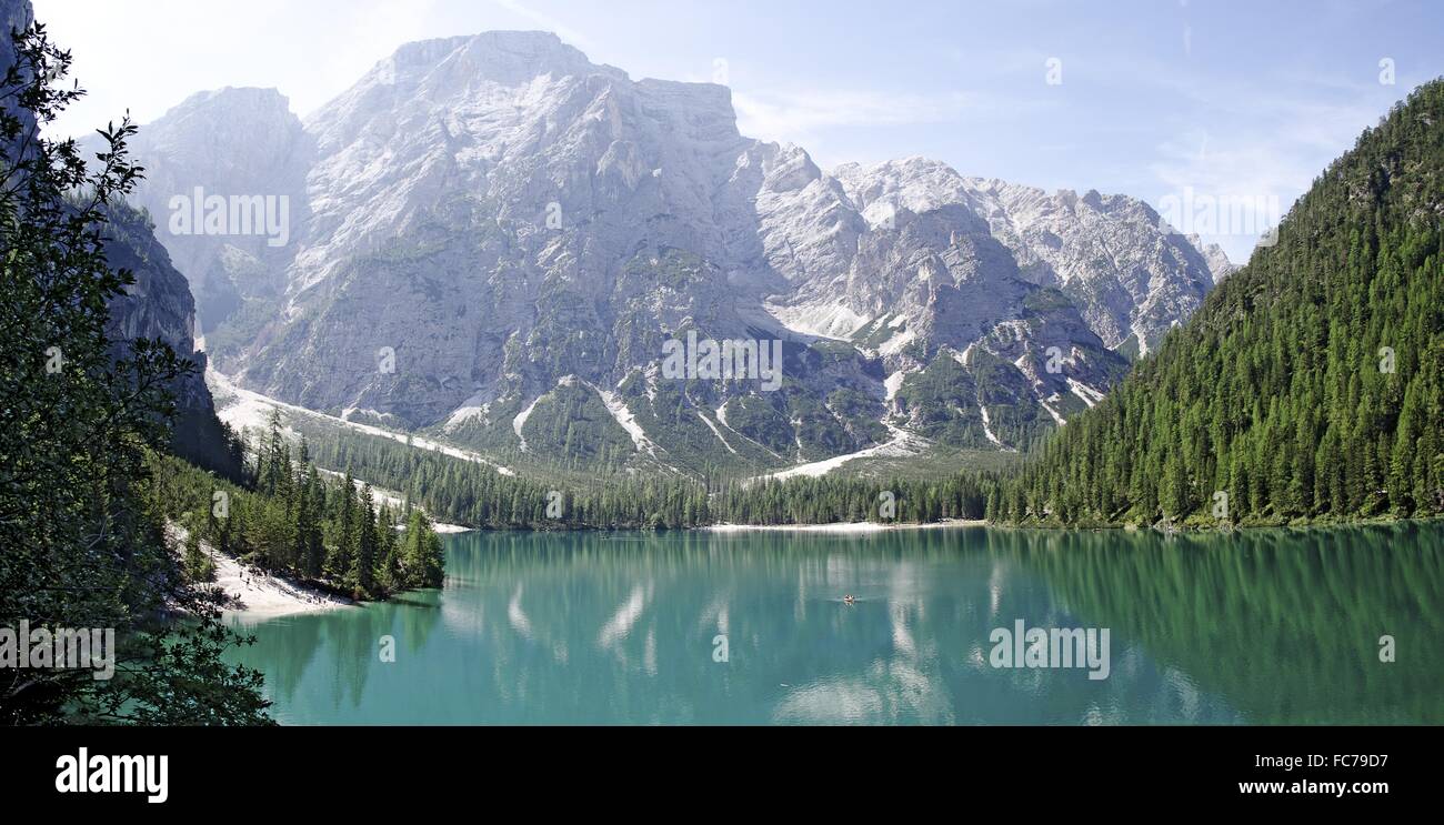 lake Prags with Seekofel Stock Photo - Alamy