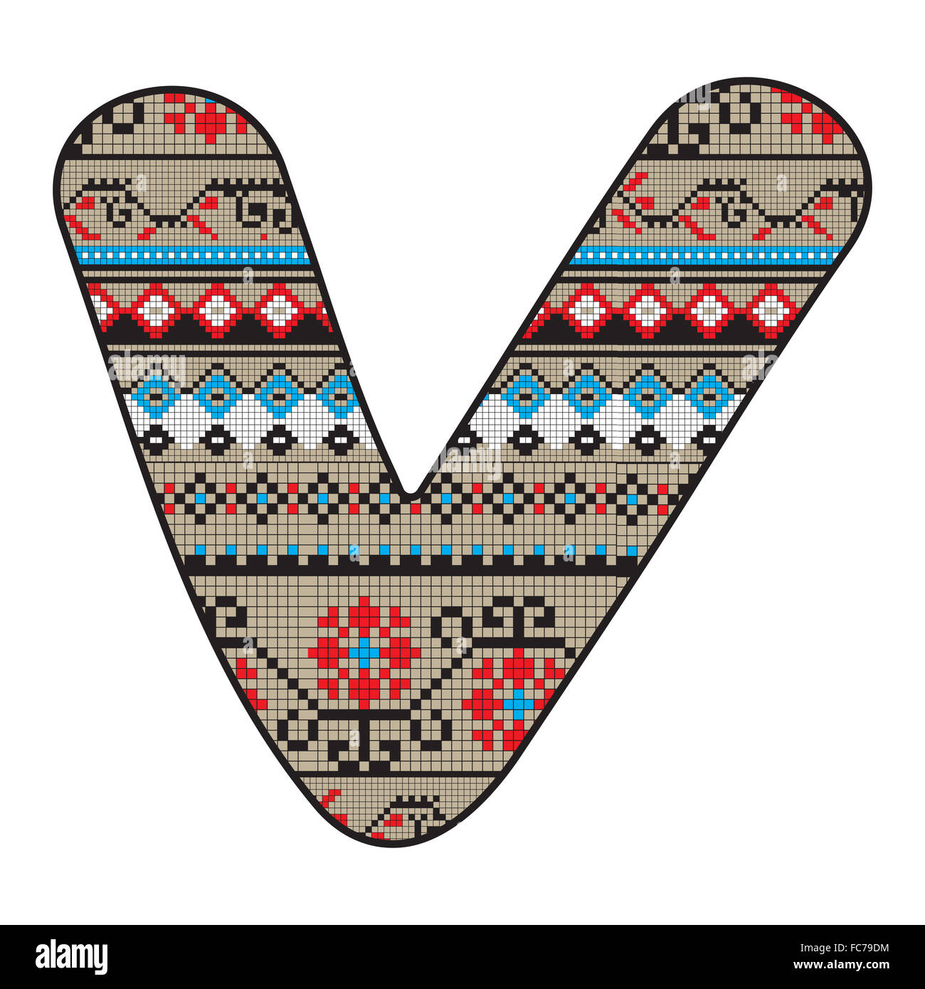 V letter decorated Stock Photo - Alamy