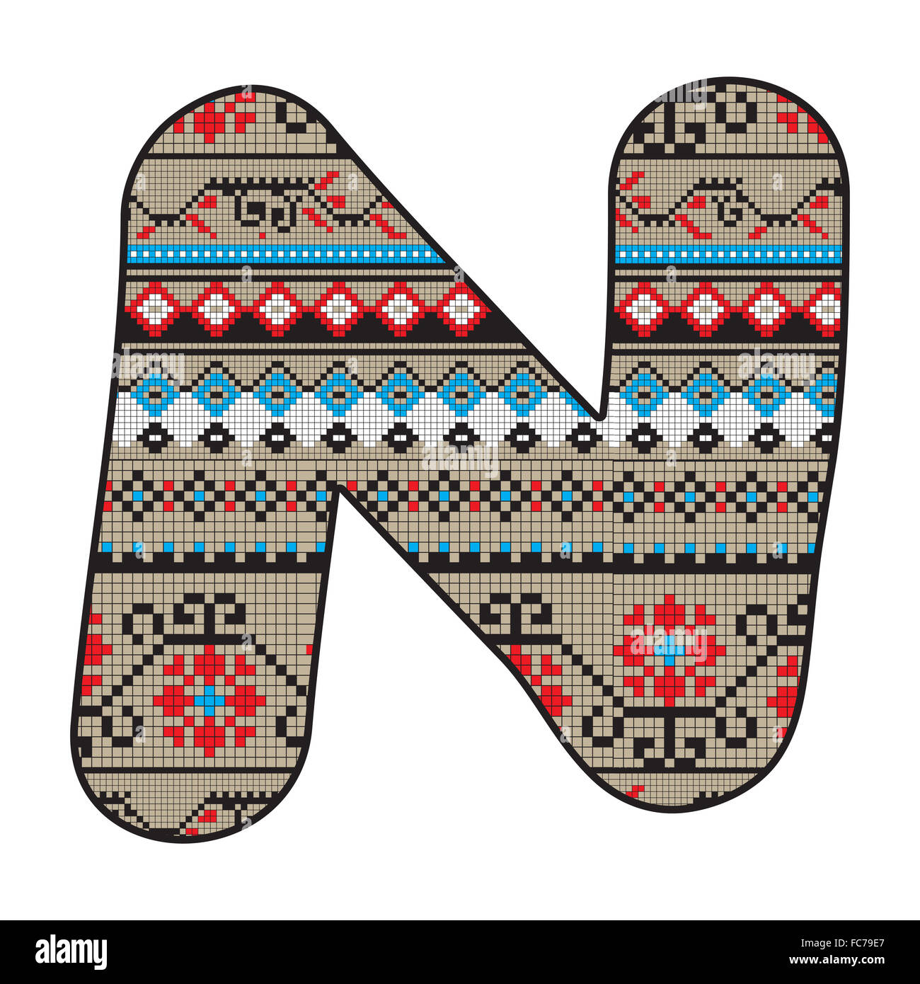 N letter decorated Stock Photo - Alamy