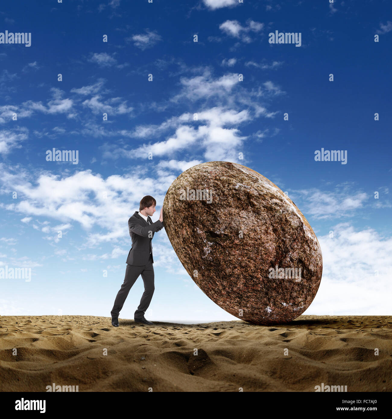 Sisyphus pushing boulder hi-res stock photography and images - Alamy