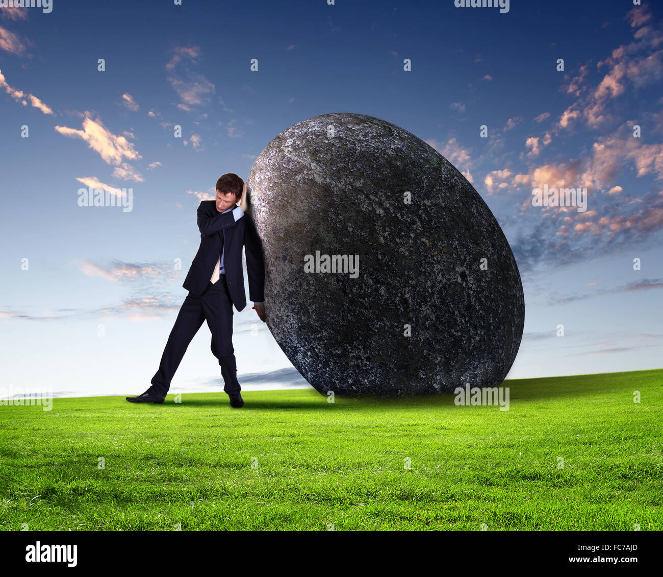 Sisyphus pushing boulder hi-res stock photography and images - Alamy