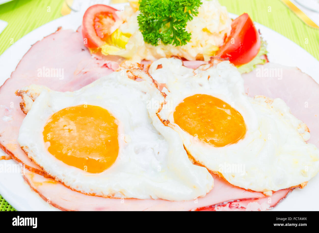 Two fried eggs Stock Photo - Alamy