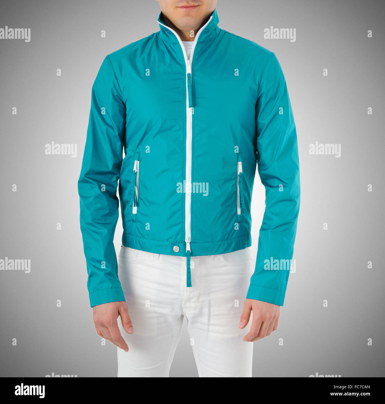 Stylish jacket isolated on model Stock Photo - Alamy