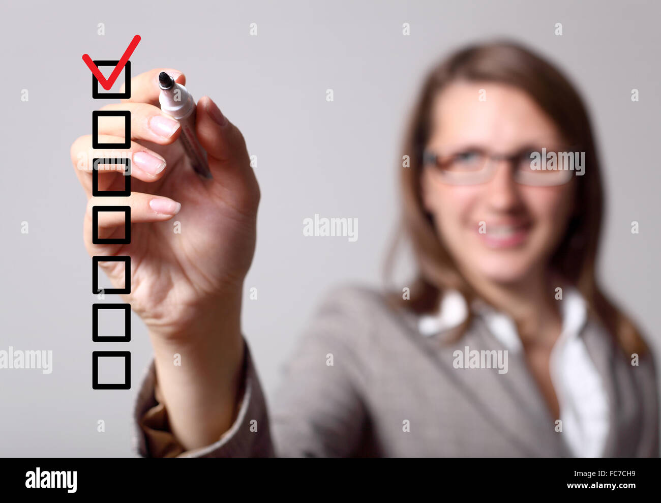 Image of a check list with red mark Stock Photo - Alamy