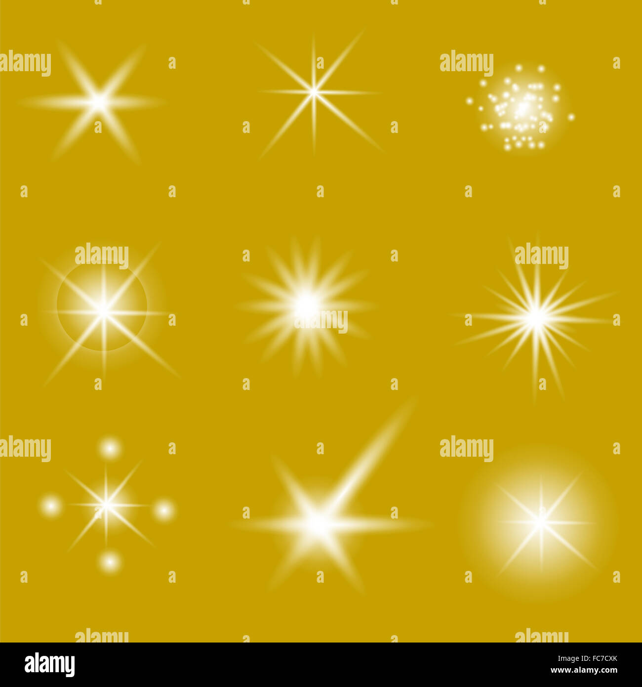 Set of Different White Lights Stock Photo - Alamy