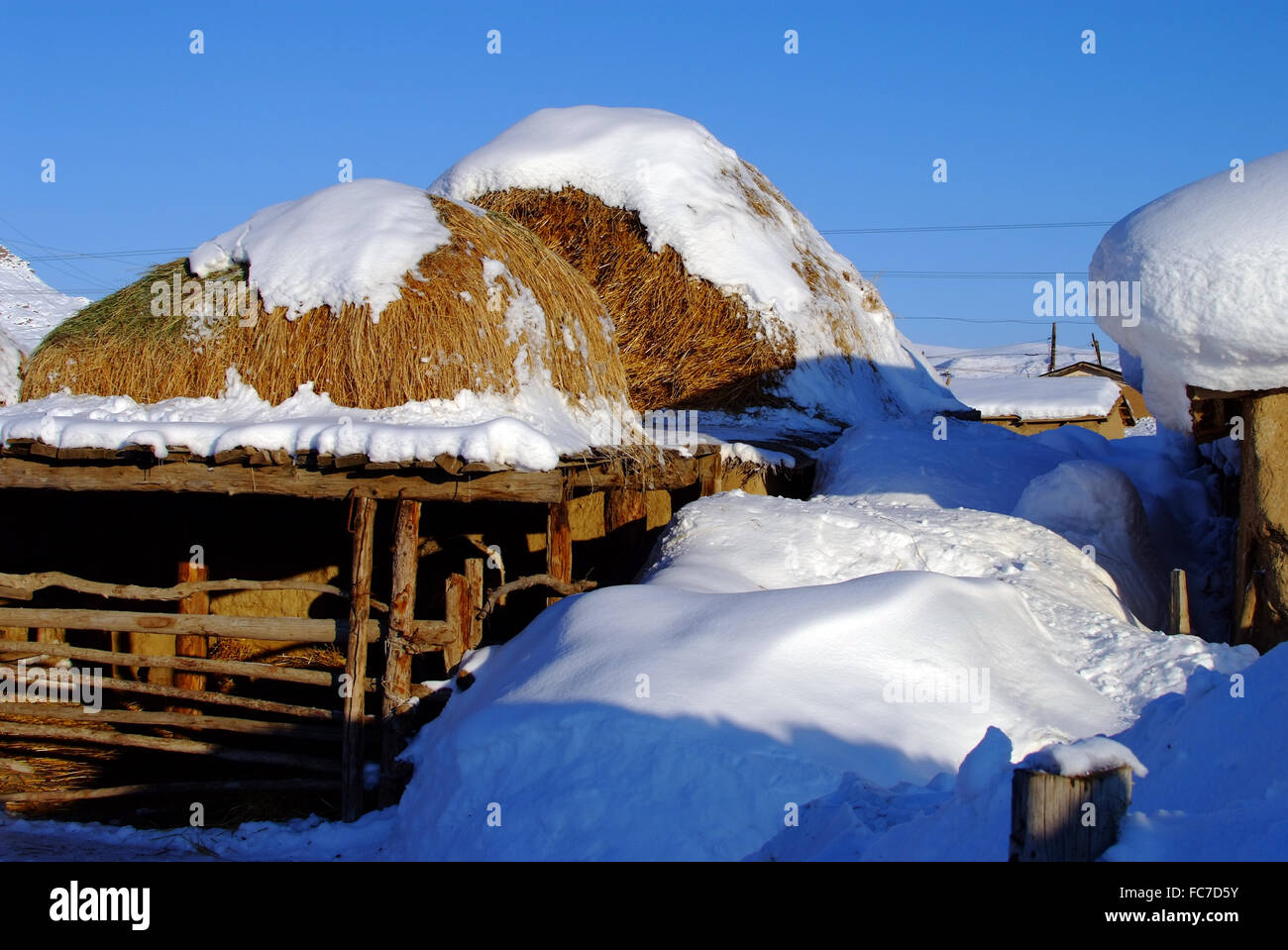 Xinjiang Aletai snow scenery Stock Photo - Alamy
