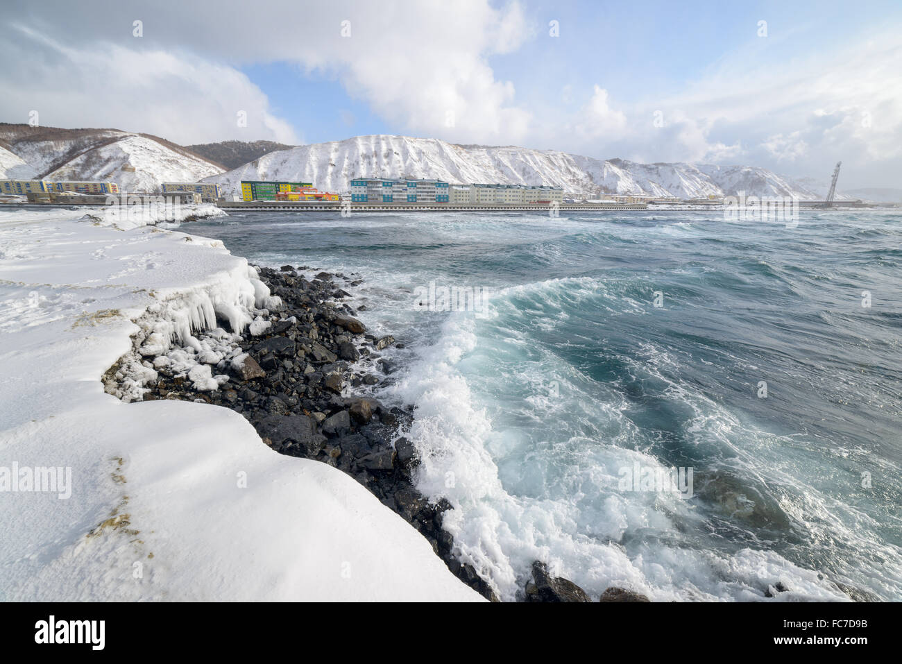 Winter view of the sea. Sakhalin Island, Russia Stock Photo - Alamy