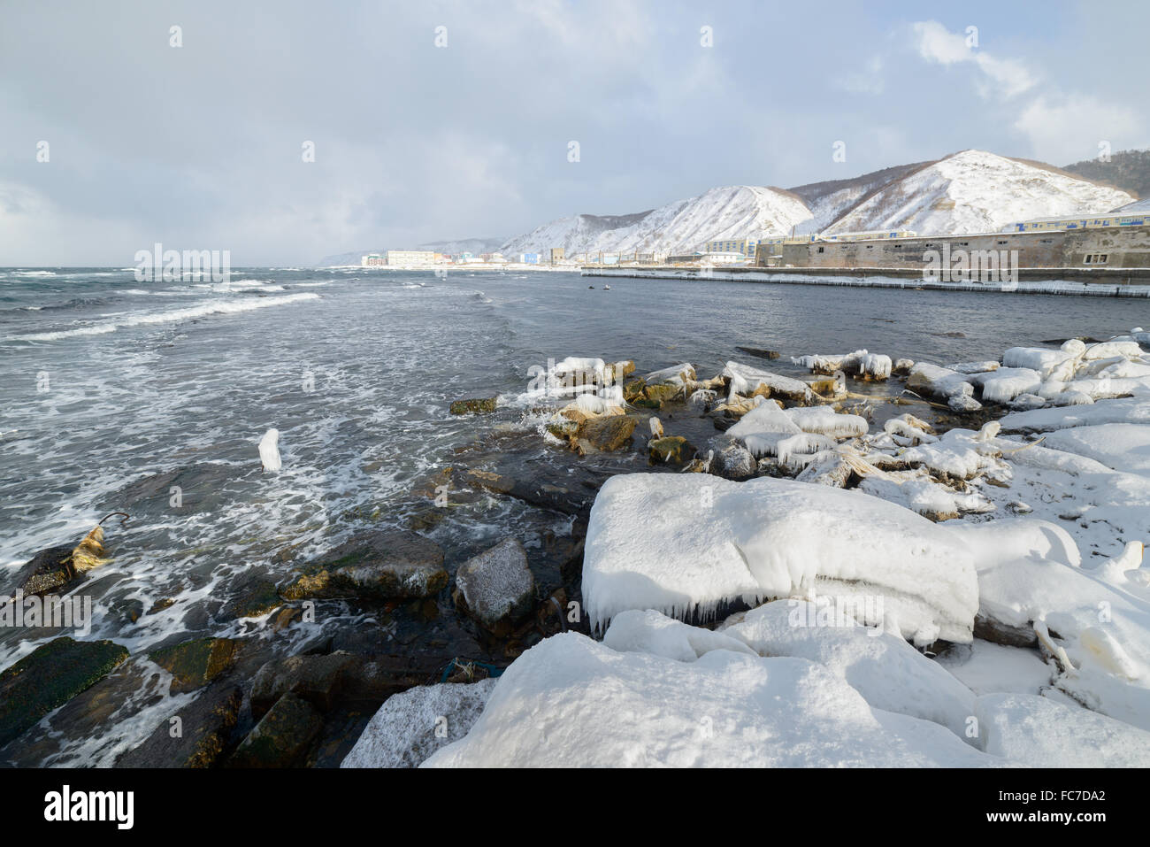 Winter view of the sea. Sakhalin Island, Russia Stock Photo - Alamy