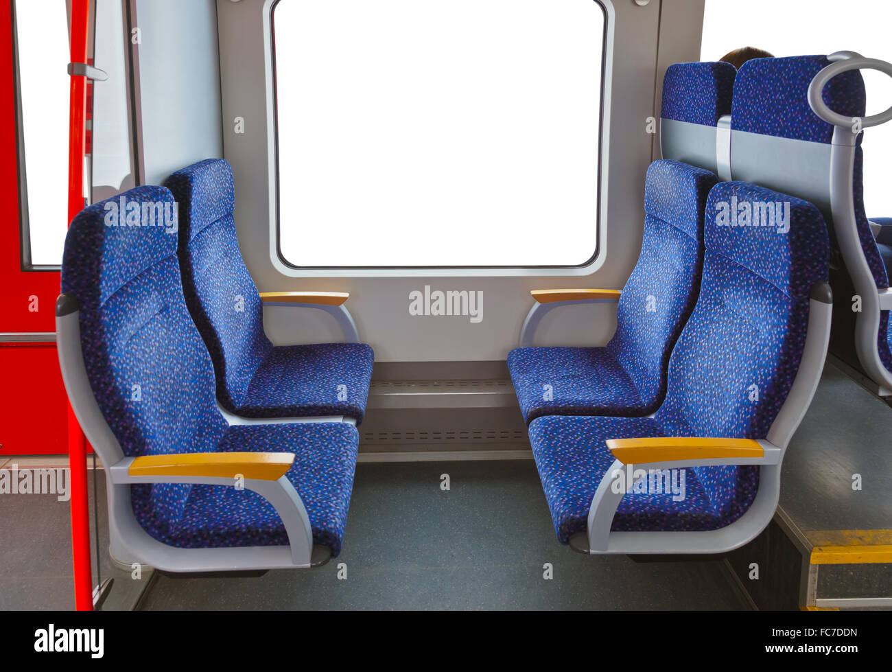 Interior of train and blank window Stock Photo - Alamy