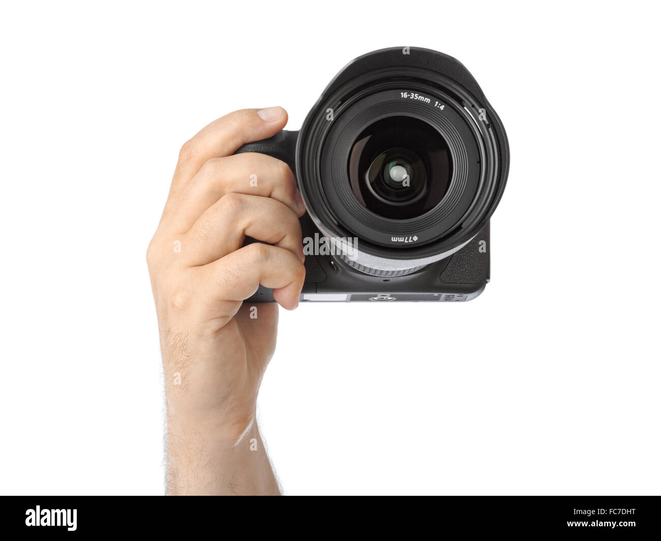 Photo camera in hand Stock Photo - Alamy