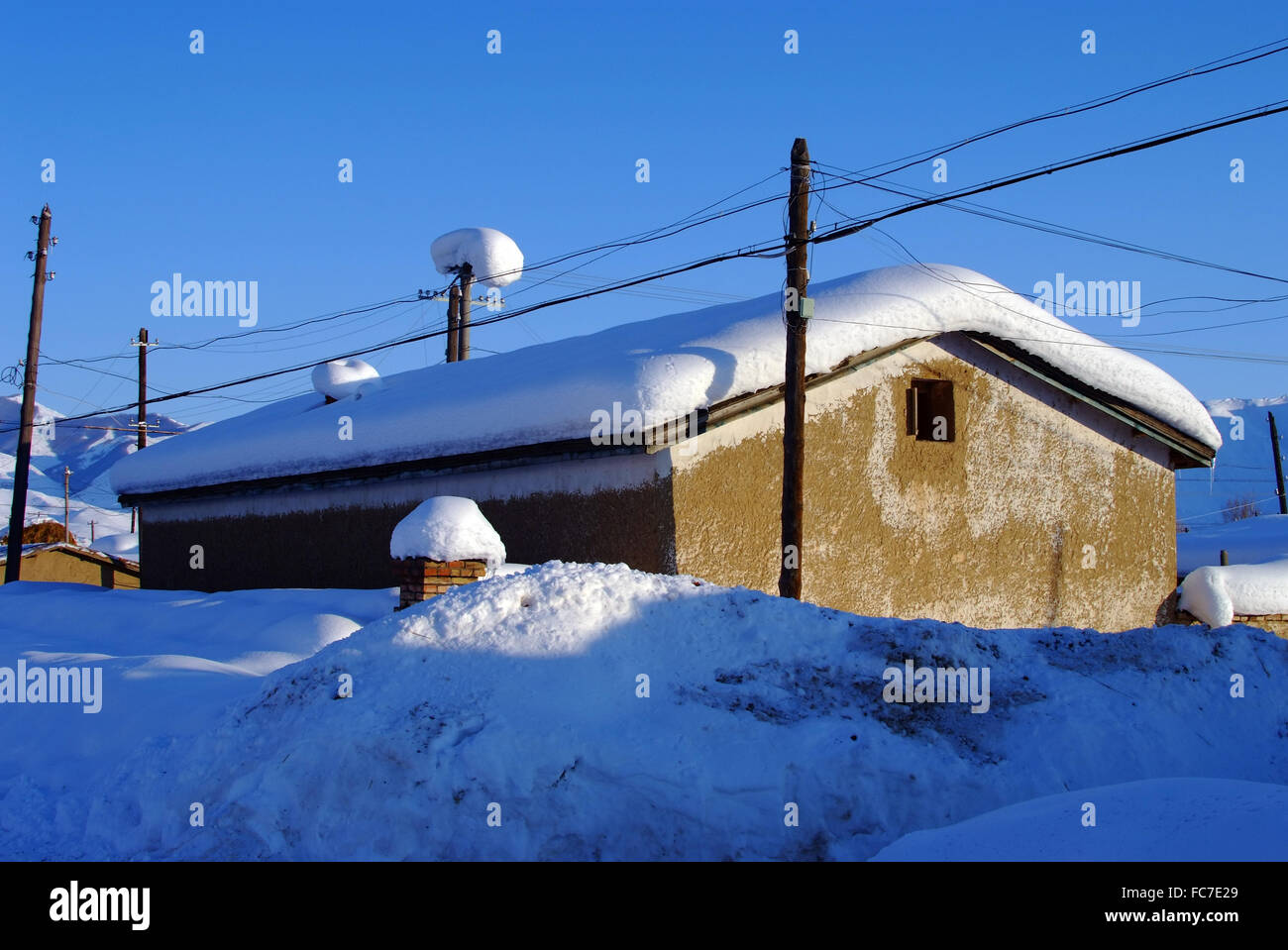 Xinjiang Aletai snow scenery Stock Photo - Alamy