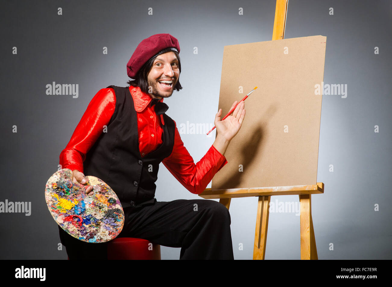 Man artist in art concept Stock Photo - Alamy