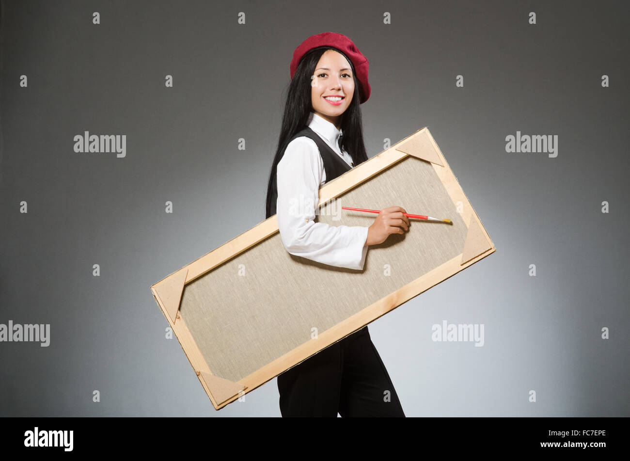 Funny artist working in the studio Stock Photo - Alamy