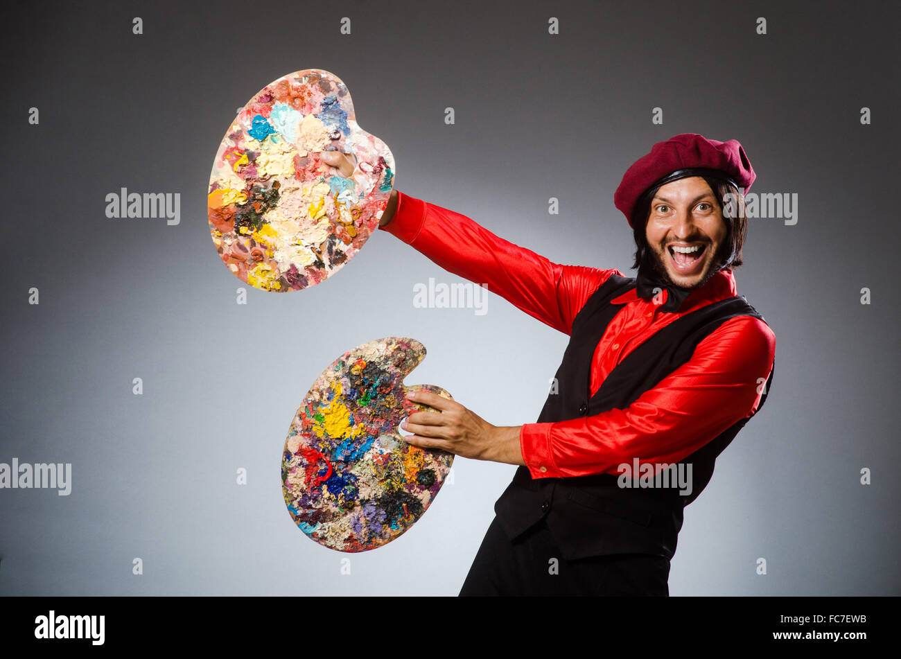Man artist in art concept Stock Photo - Alamy