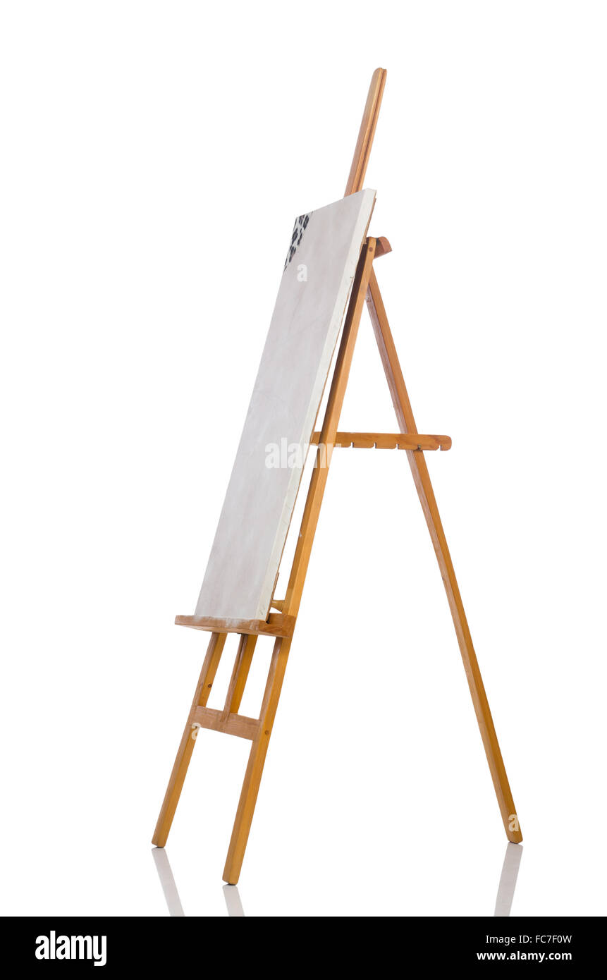 Easel isolated on the white background Stock Photo - Alamy