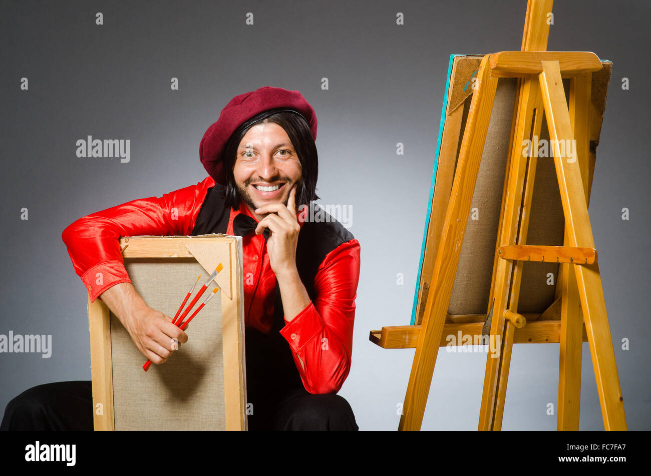 Man artist in art concept Stock Photo - Alamy