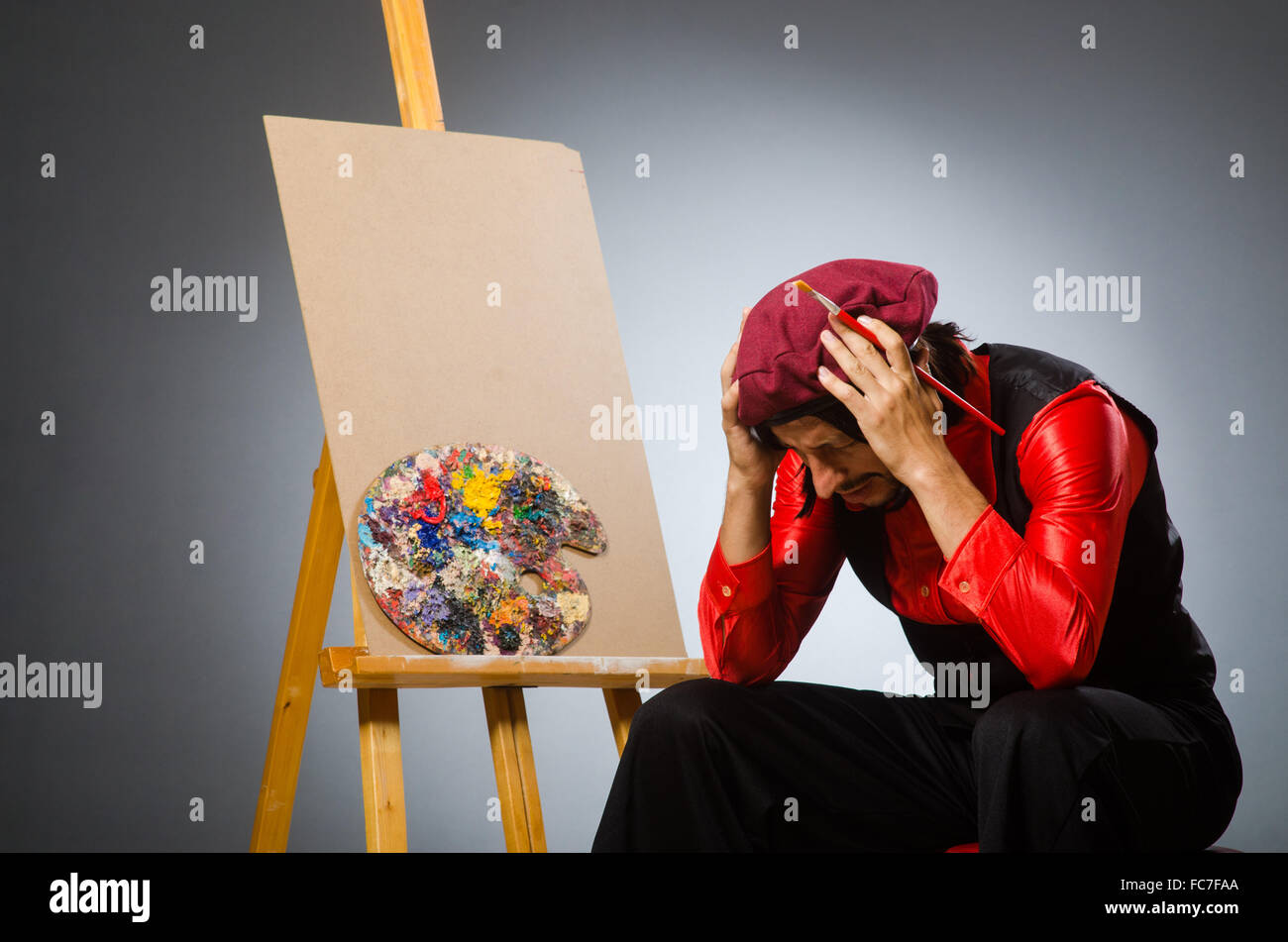 Man artist in art concept Stock Photo - Alamy