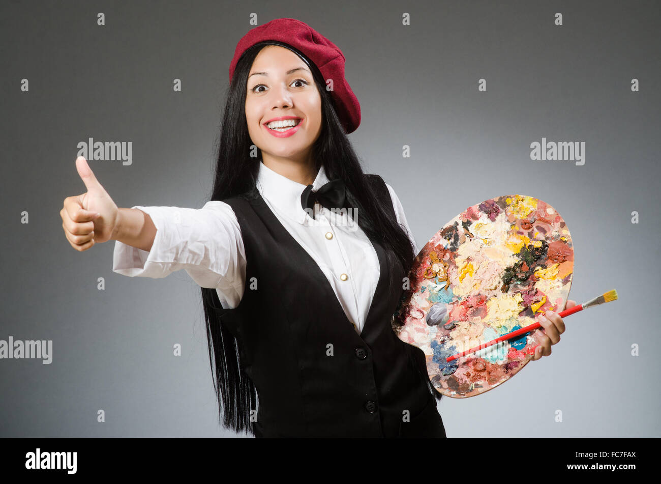 Funny artist working in the studio Stock Photo - Alamy