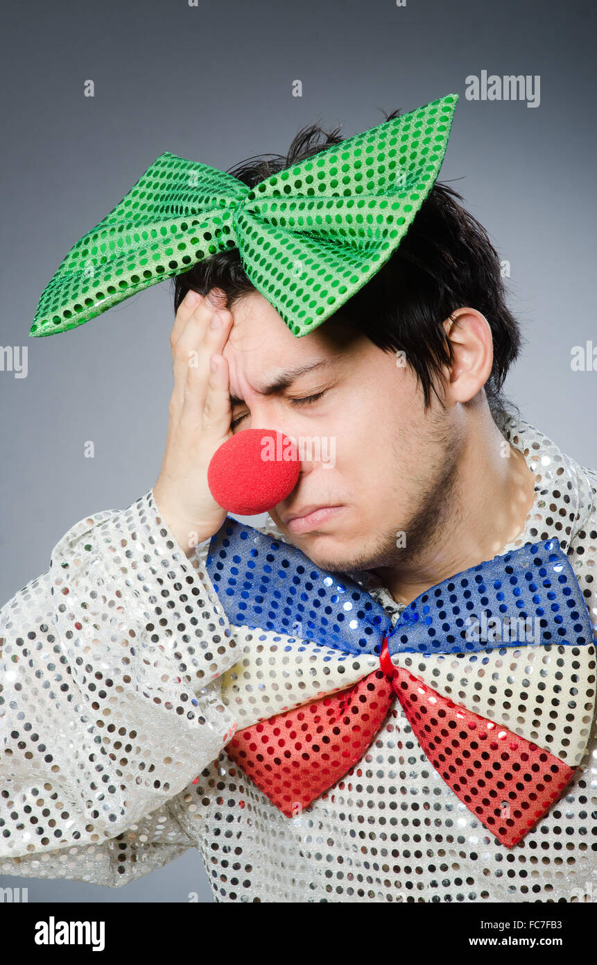 Funny clown with red nose Stock Photo - Alamy