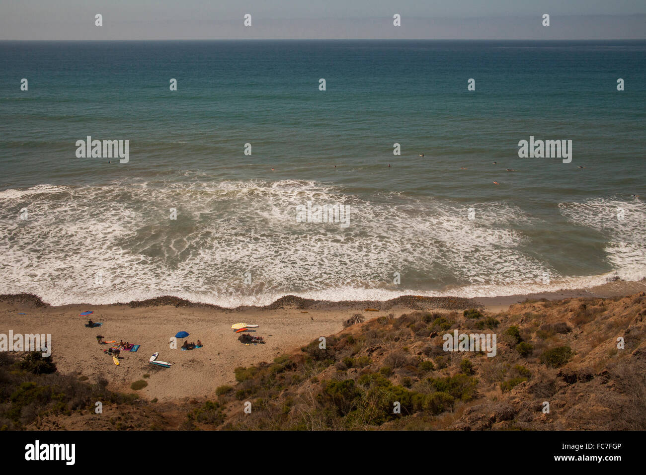 High angle view of ocean waves on beach Stock Photo - Alamy