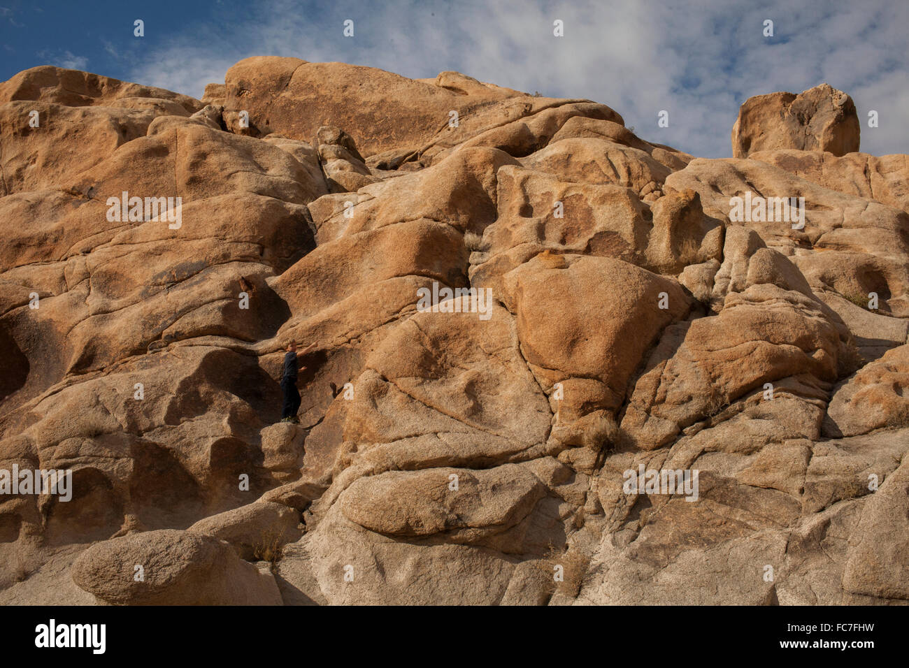 Low angle view of rock formations in desert landscape Stock Photo - Alamy