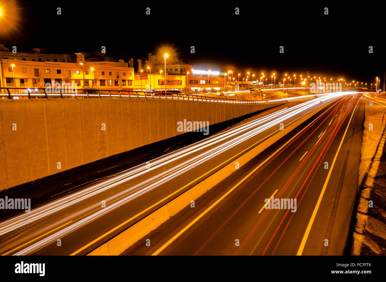 Highway in the Night Stock Photo - Alamy