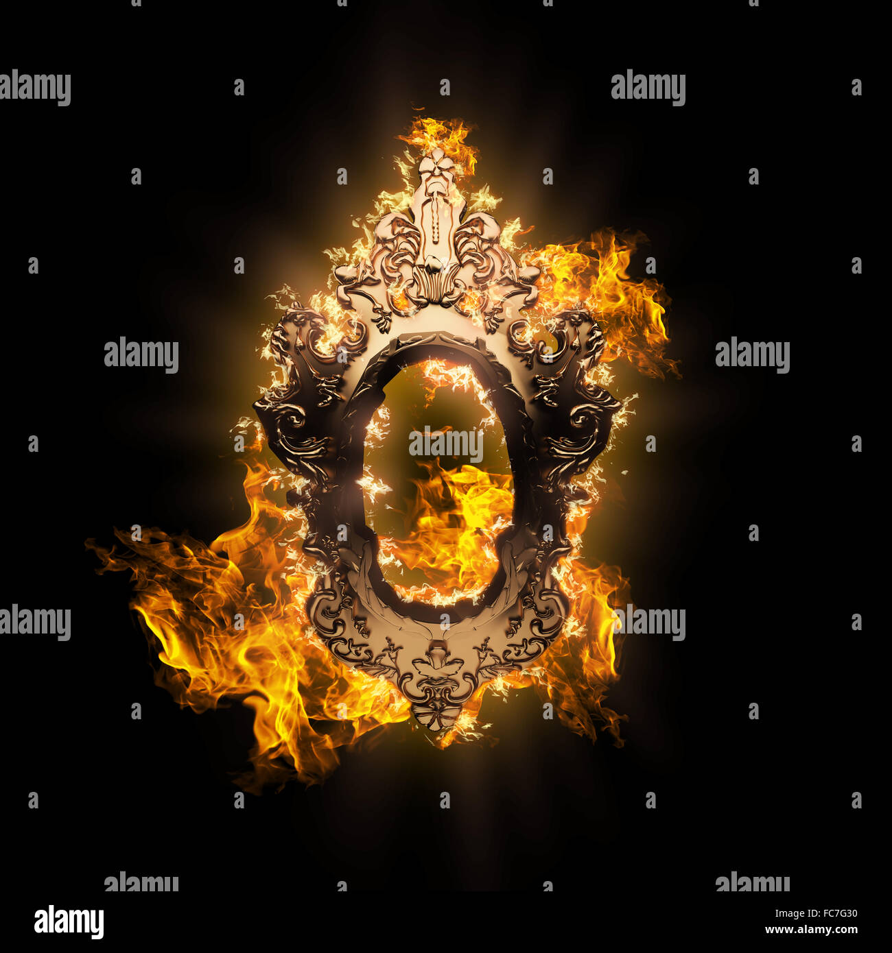 burning metal frame Stock Photo - Alamy