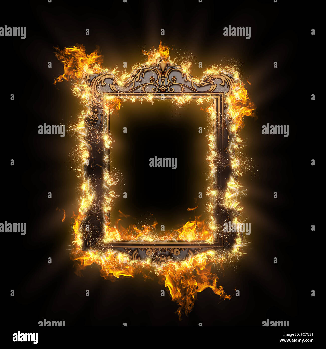 Burning metal frame hi-res stock photography and images - Alamy