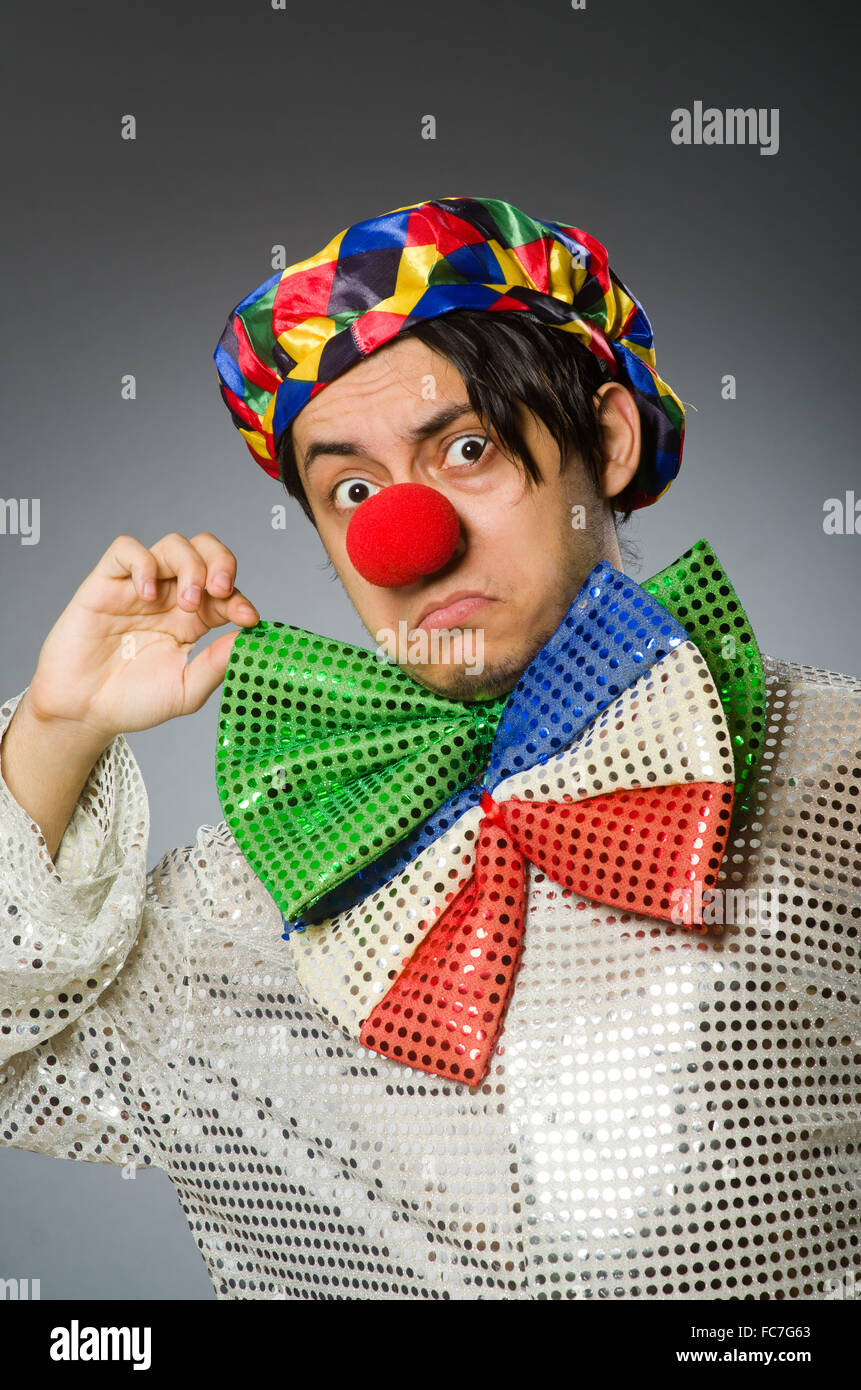 Funny clown with red nose Stock Photo - Alamy