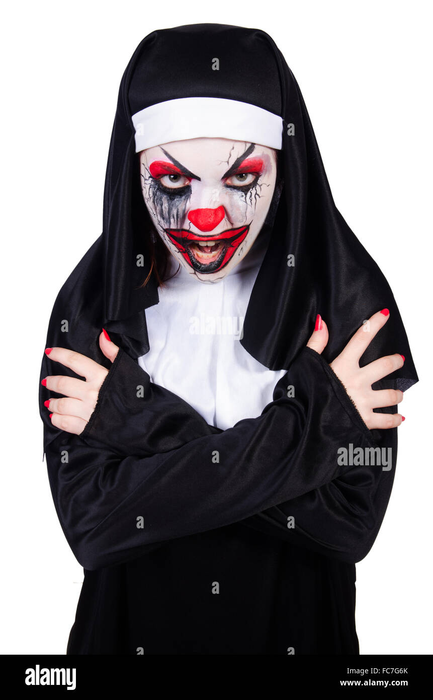 Scary nun in halloween concept Stock Photo - Alamy