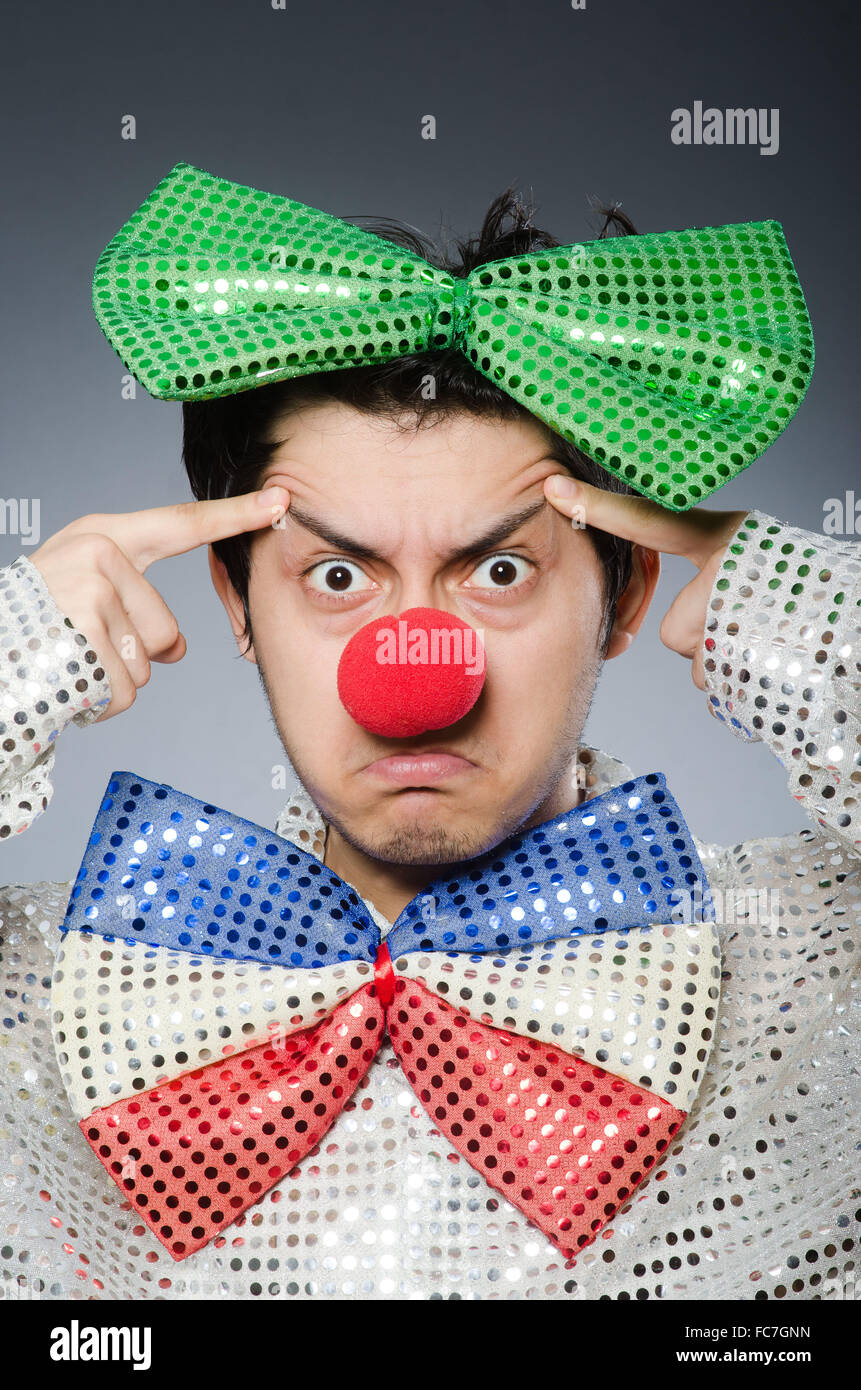 Funny clown with red nose Stock Photo - Alamy