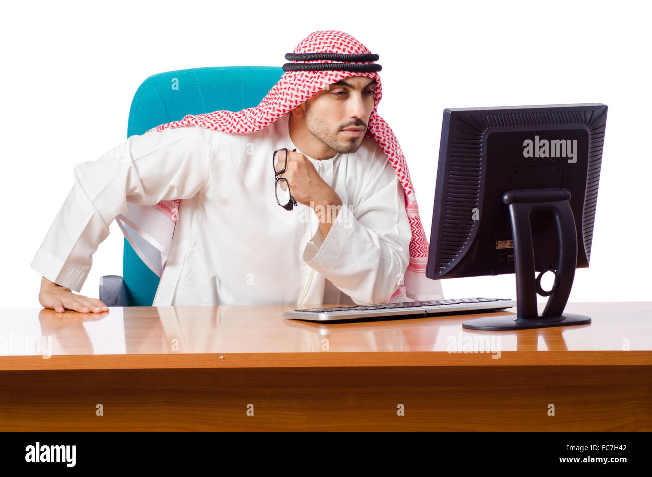 Arab man working in the office Stock Photo - Alamy