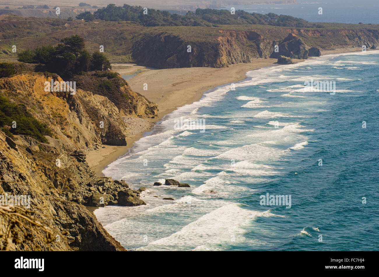 Aerial view of ocean and beach Stock Photo - Alamy