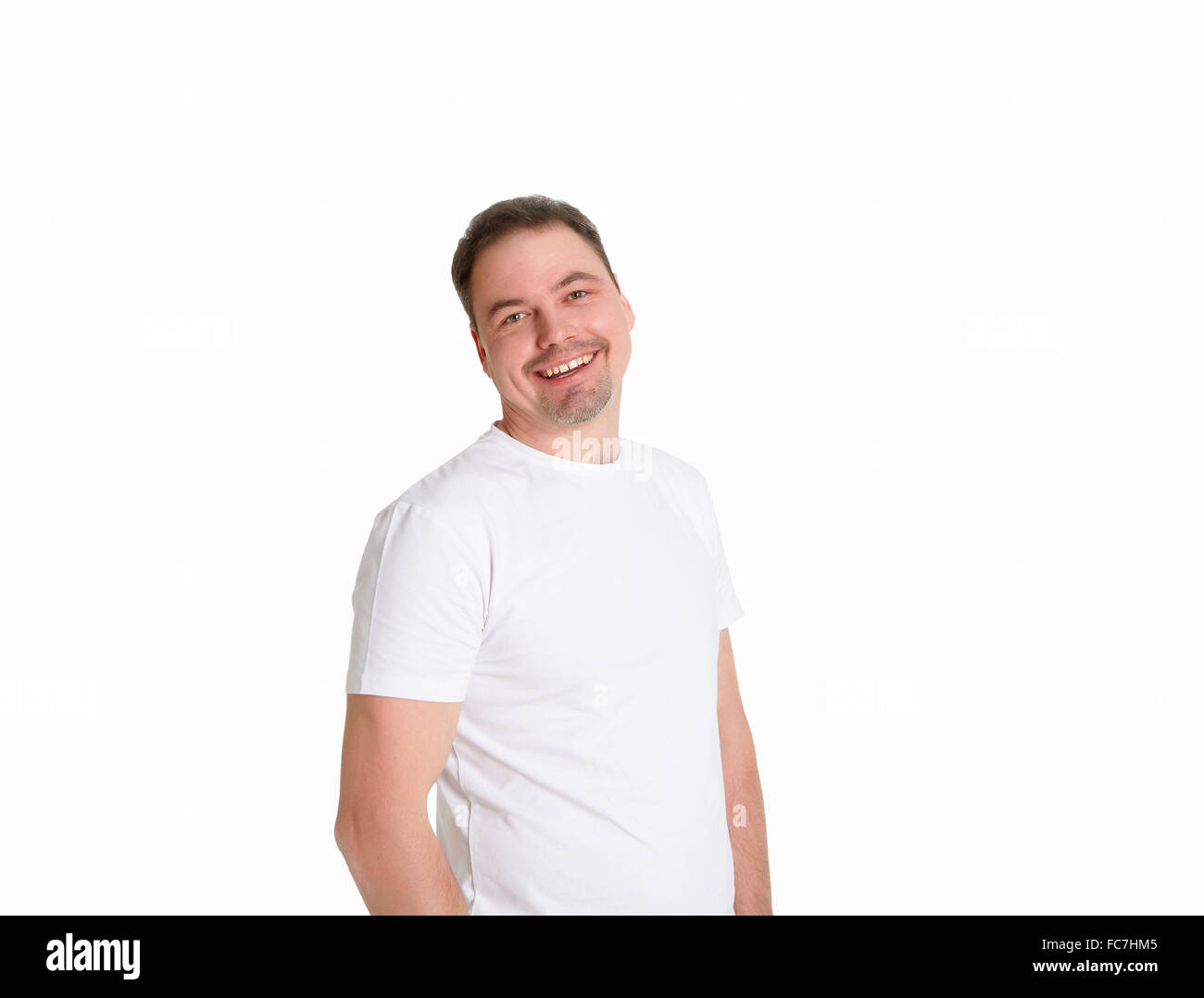 portrait of a amn in white clothes in studio Stock Photo - Alamy