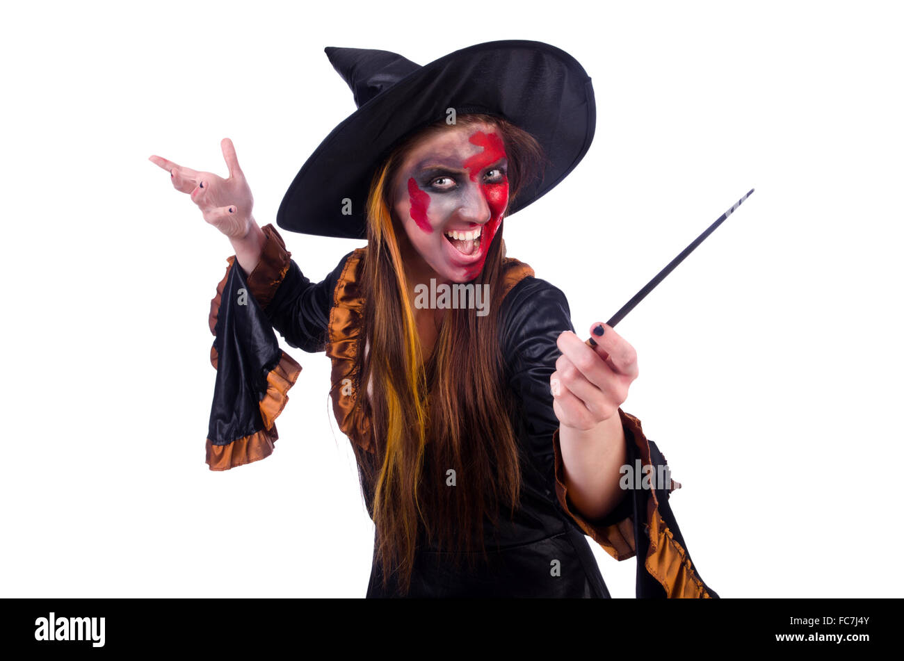 Scary witch in halloween concept Stock Photo - Alamy