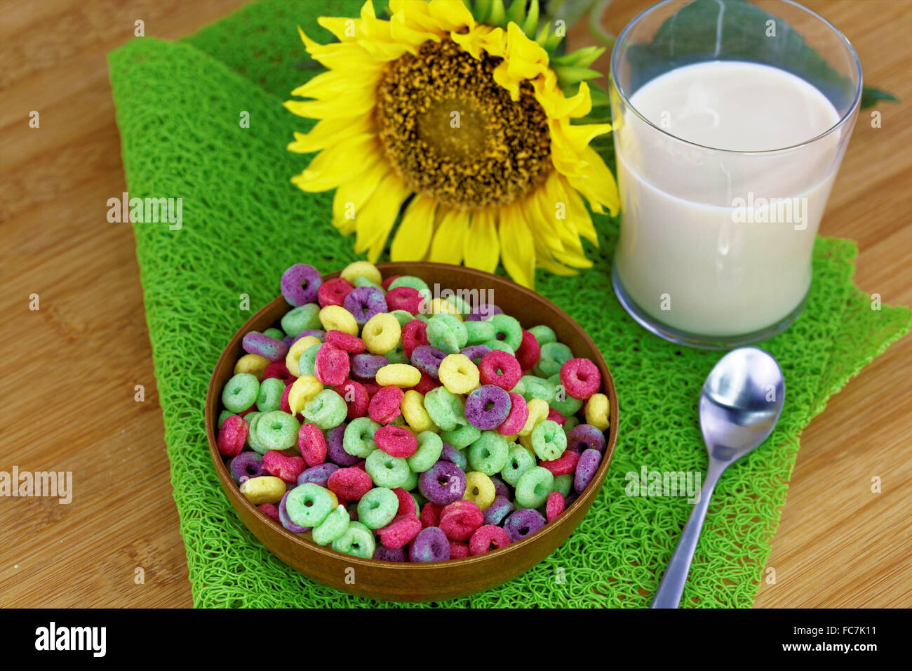 Colorful breakfast cereals Stock Photo - Alamy