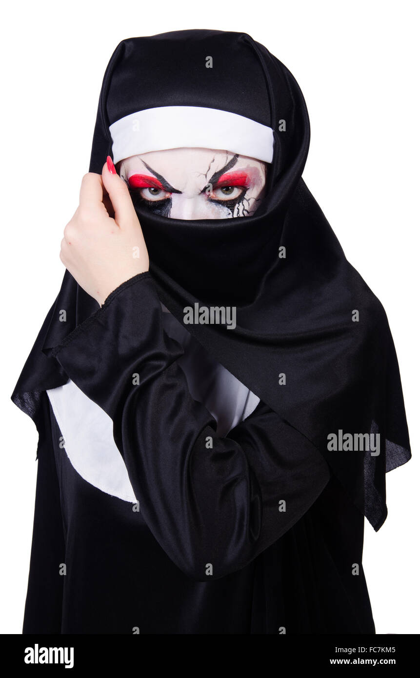 Scary nun in halloween concept Stock Photo - Alamy