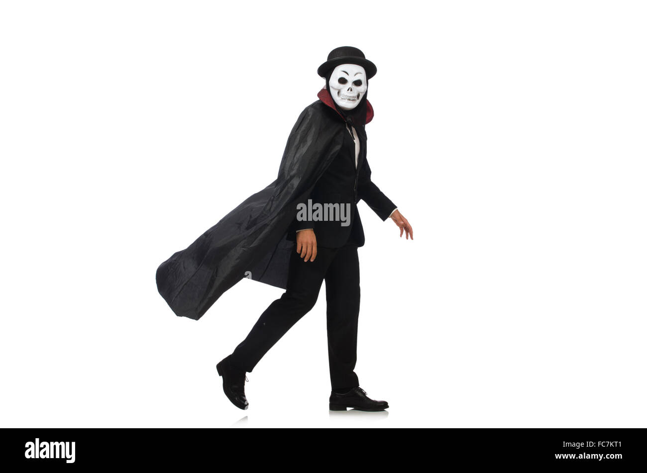 Man with scary mask isolated on white Stock Photo - Alamy