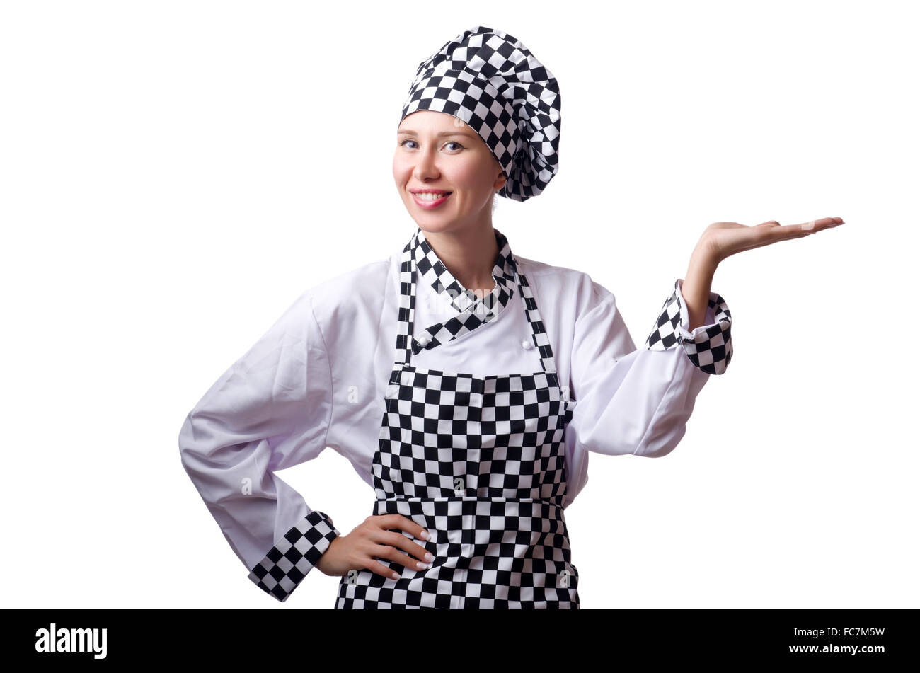 Female chef in uniform isolated on white Stock Photo - Alamy