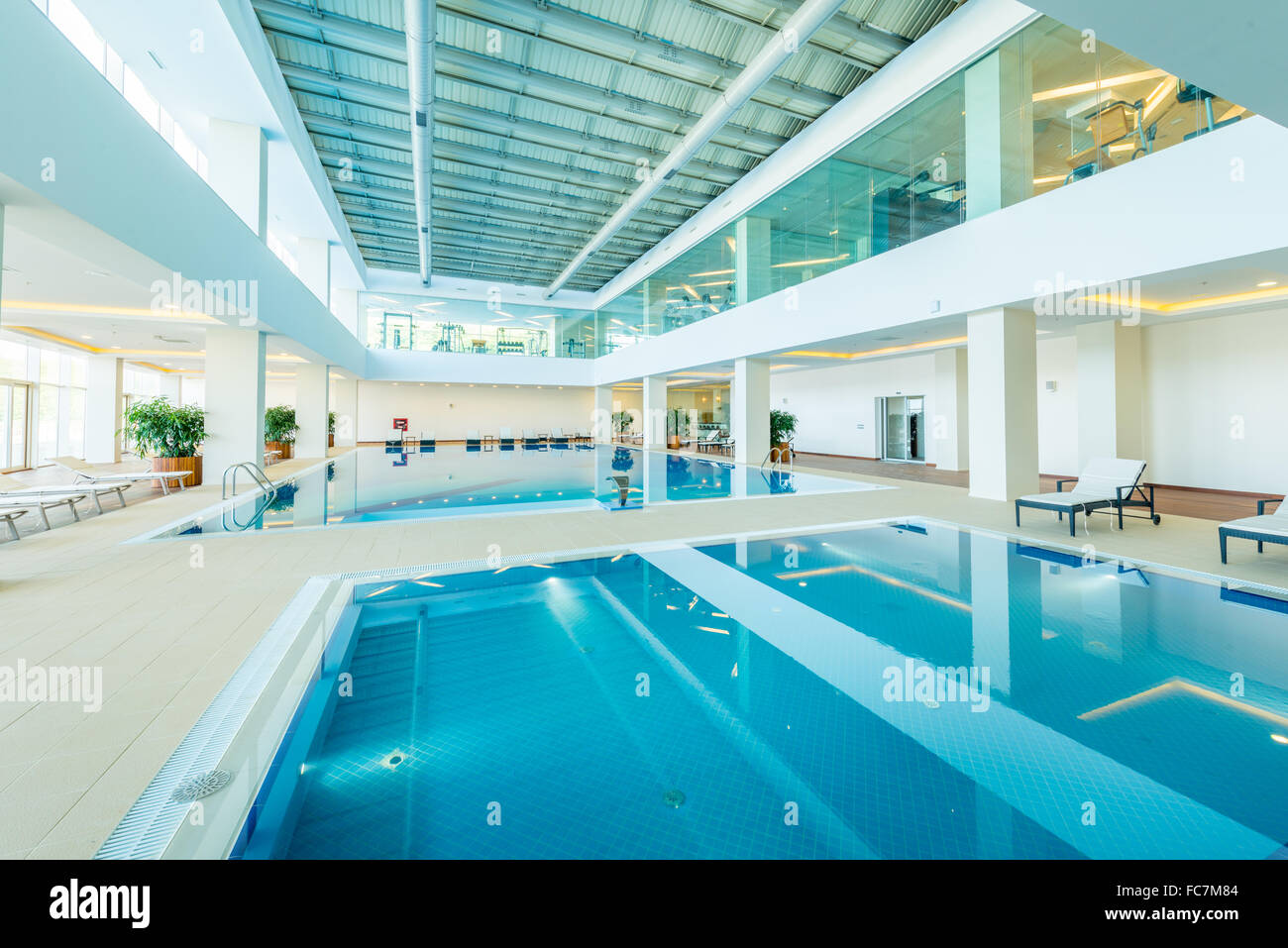 Indoor swimming pool in healthy concept Stock Photo - Alamy