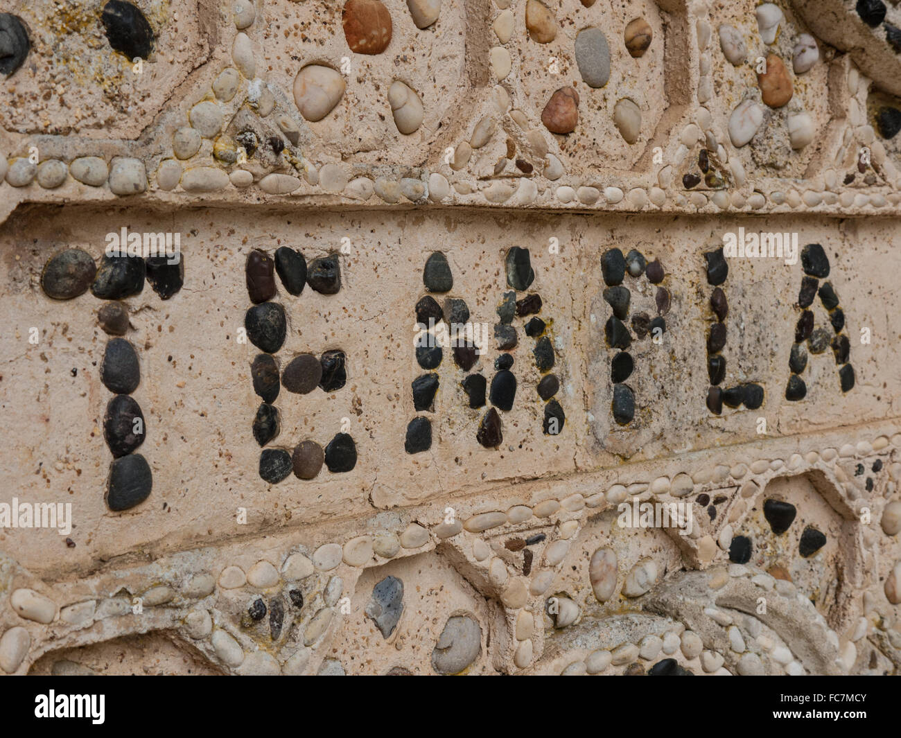 Mosaic depicting the word Templa. Latin for Temple Stock Photo - Alamy
