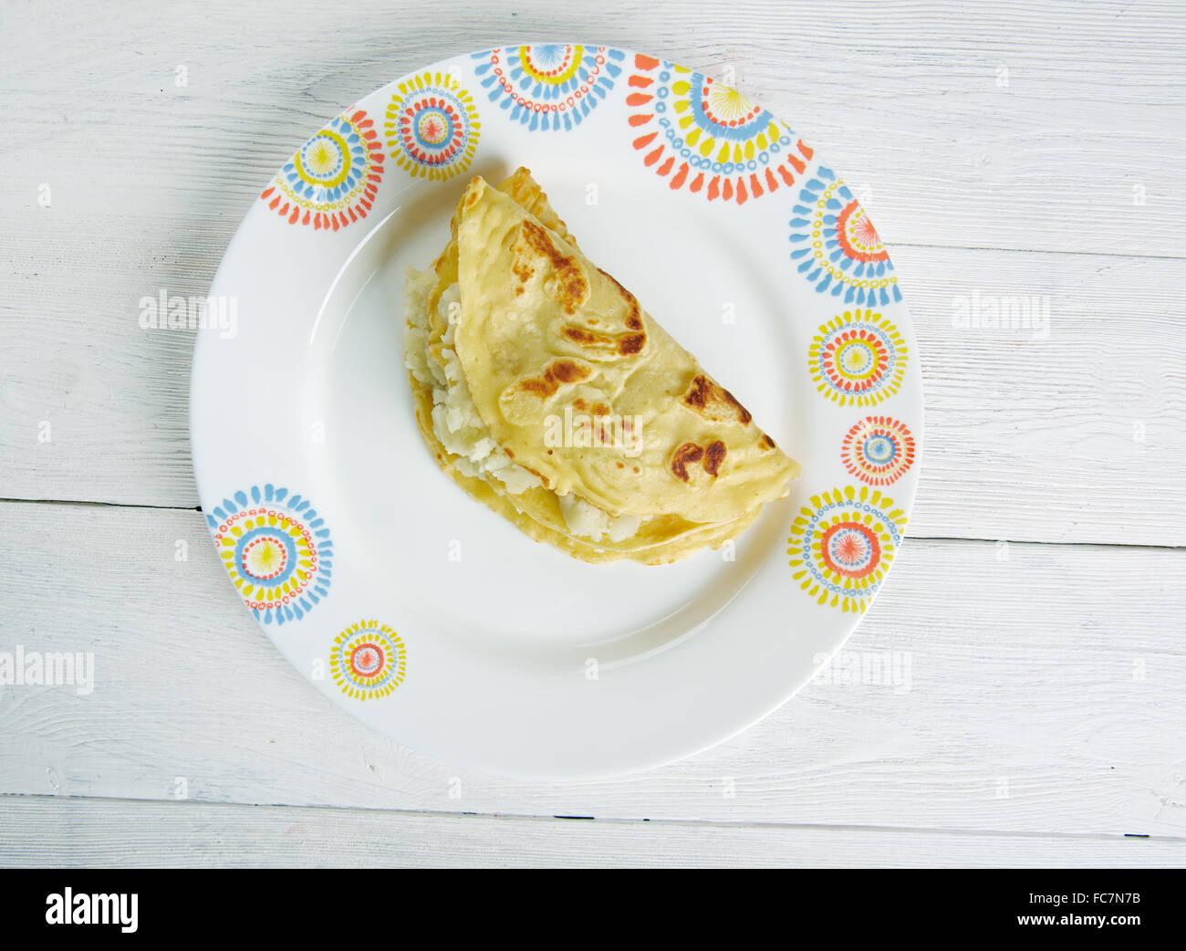 Qistibi. roasted flatbreads with potatoes Stock Photo - Alamy
