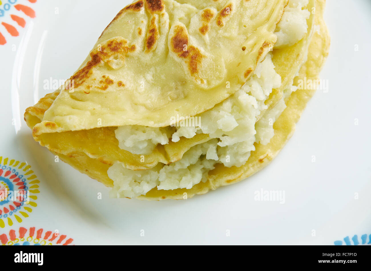 Qistibi. roasted flatbreads with potatoes Stock Photo - Alamy