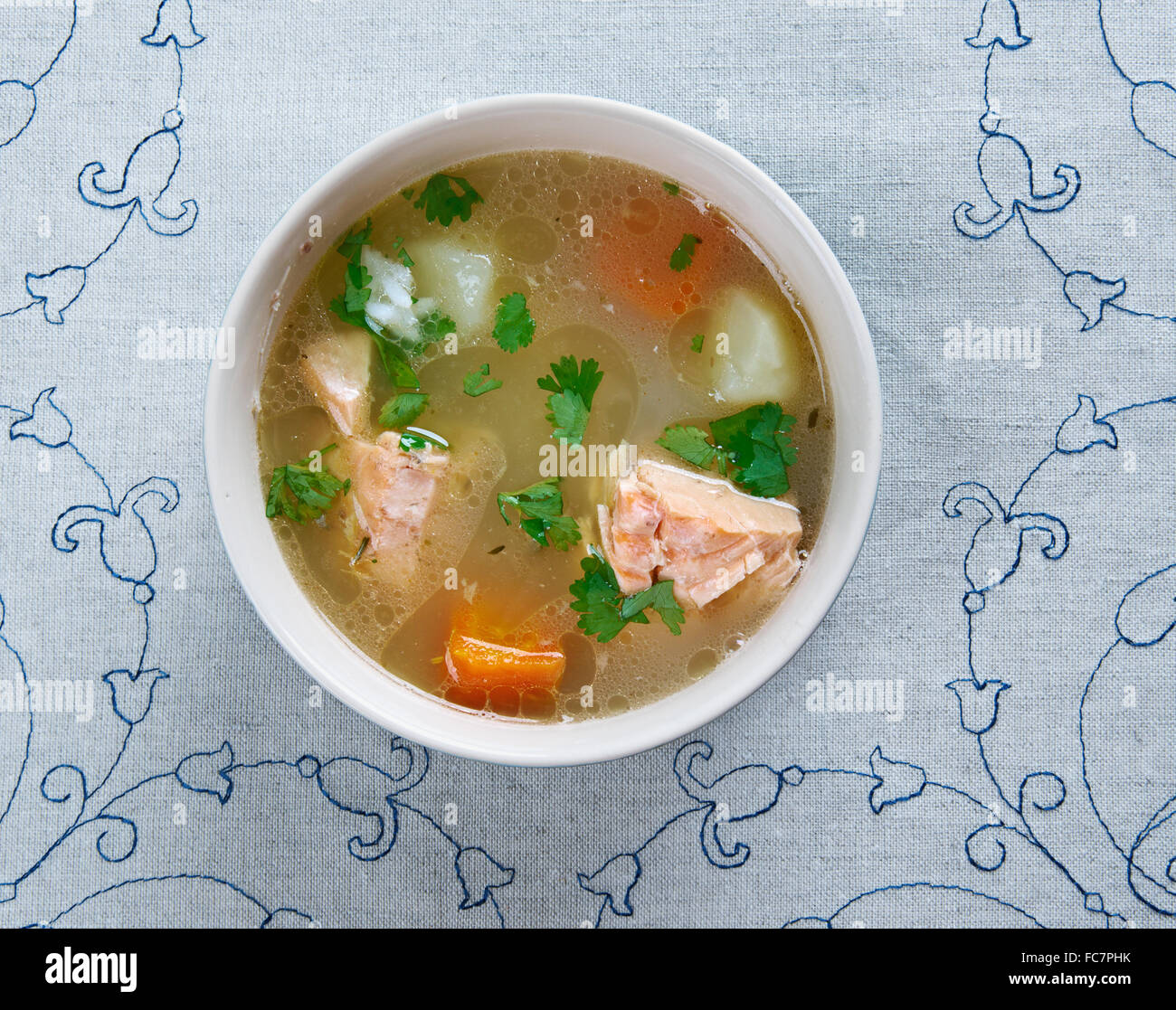 Uzbek fish soup Stock Photo - Alamy