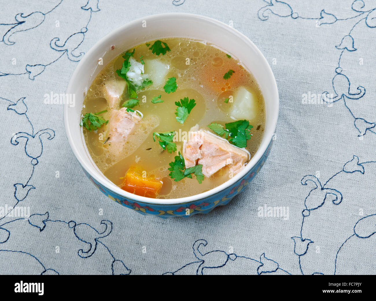 Uzbek fish soup Stock Photo - Alamy